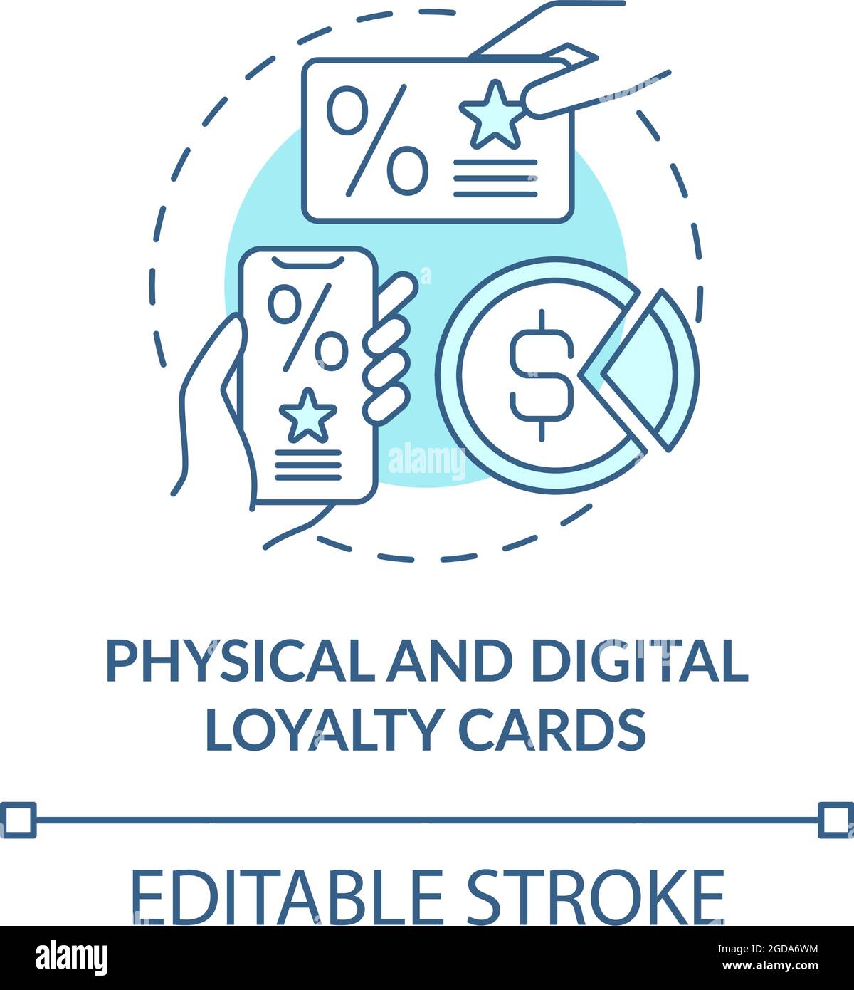 Physical and digital loyalty cards blue concept icon Stock Vector Image ...