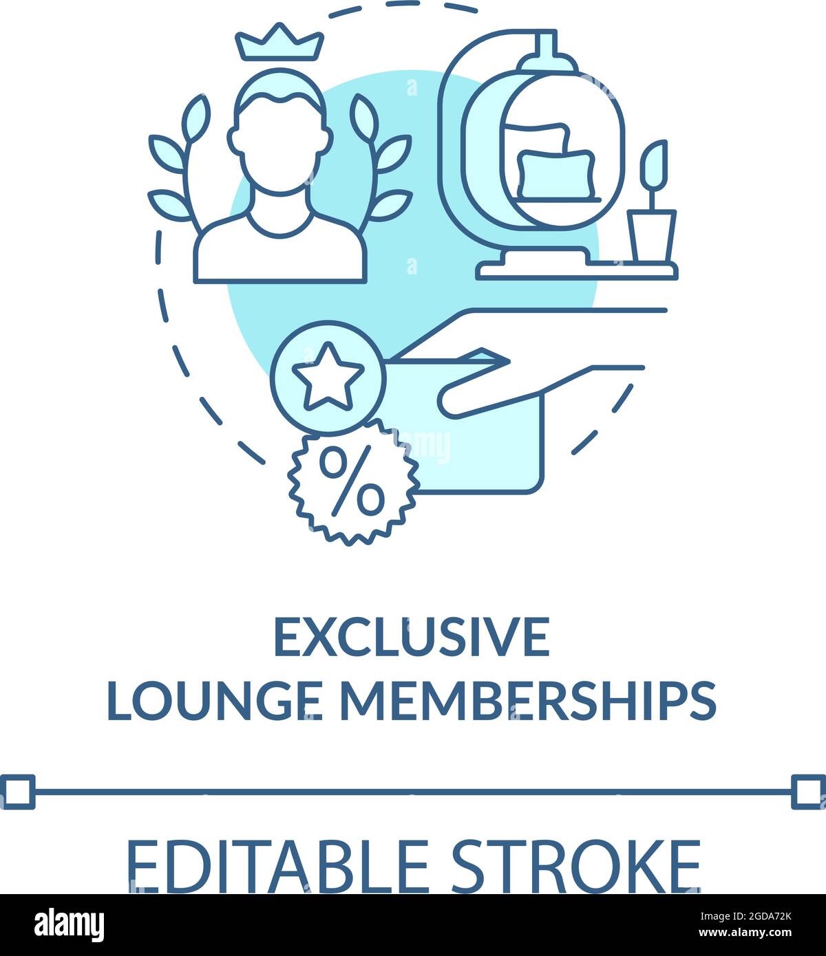 Exclusive lounge memberships blue concept icon Stock Vector Image & Art ...