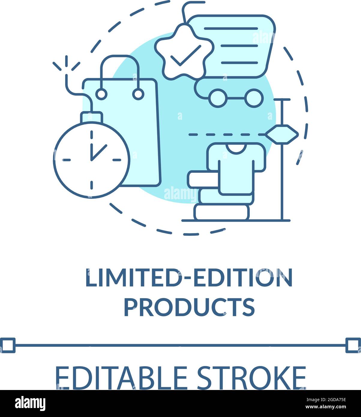 Limited-edition products blue concept icon Stock Vector Image & Art - Alamy