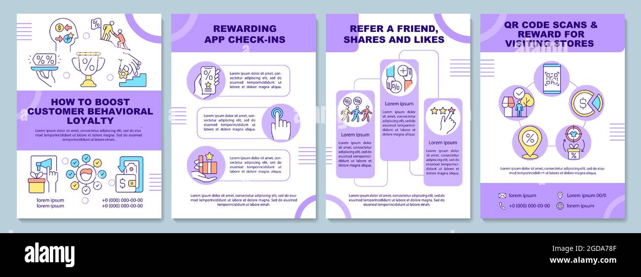 How to boost customer behavioral loyalty brochure template Stock Vector ...