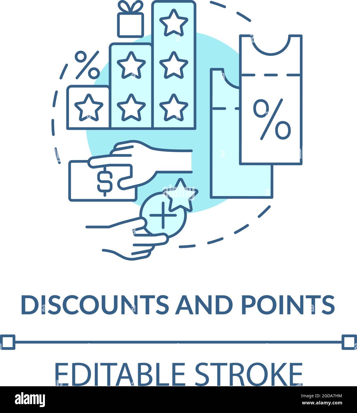 Discounts and points blue concept icon Stock Vector Image & Art - Alamy