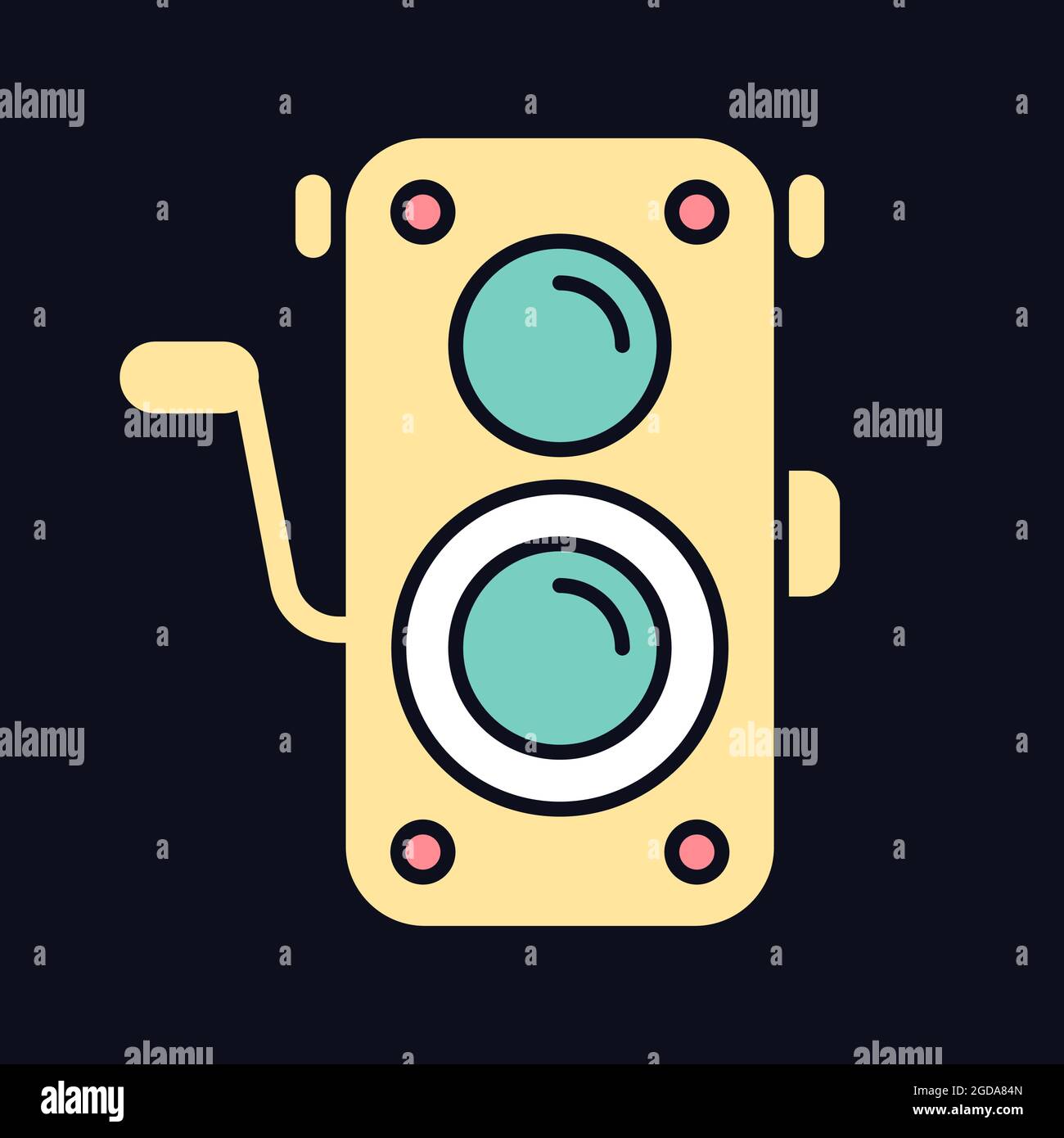 Old photo camera RGB color icon for dark theme Stock Vector Image & Art ...