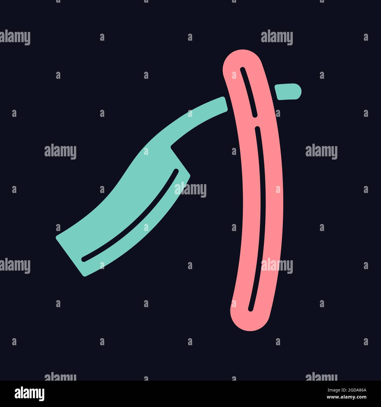 Old fashioned razor RGB color icon for dark theme Stock Vector Image ...
