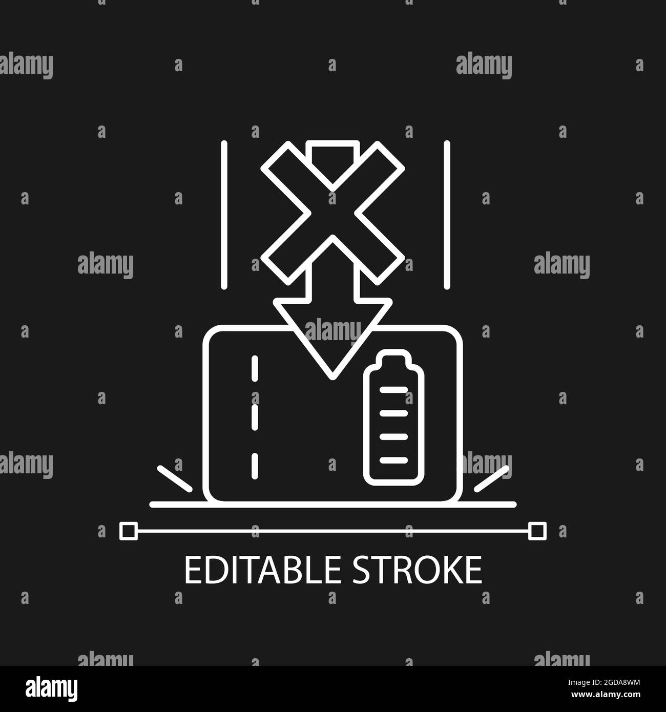 Dont drop powerbank white linear manual label icon for dark theme Stock ...