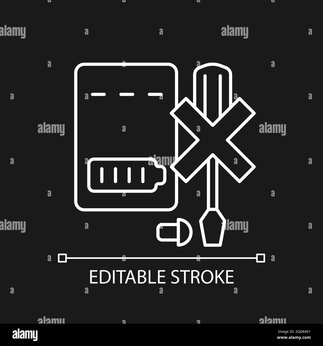 Dont disassemble charger white linear manual label icon for dark theme ...