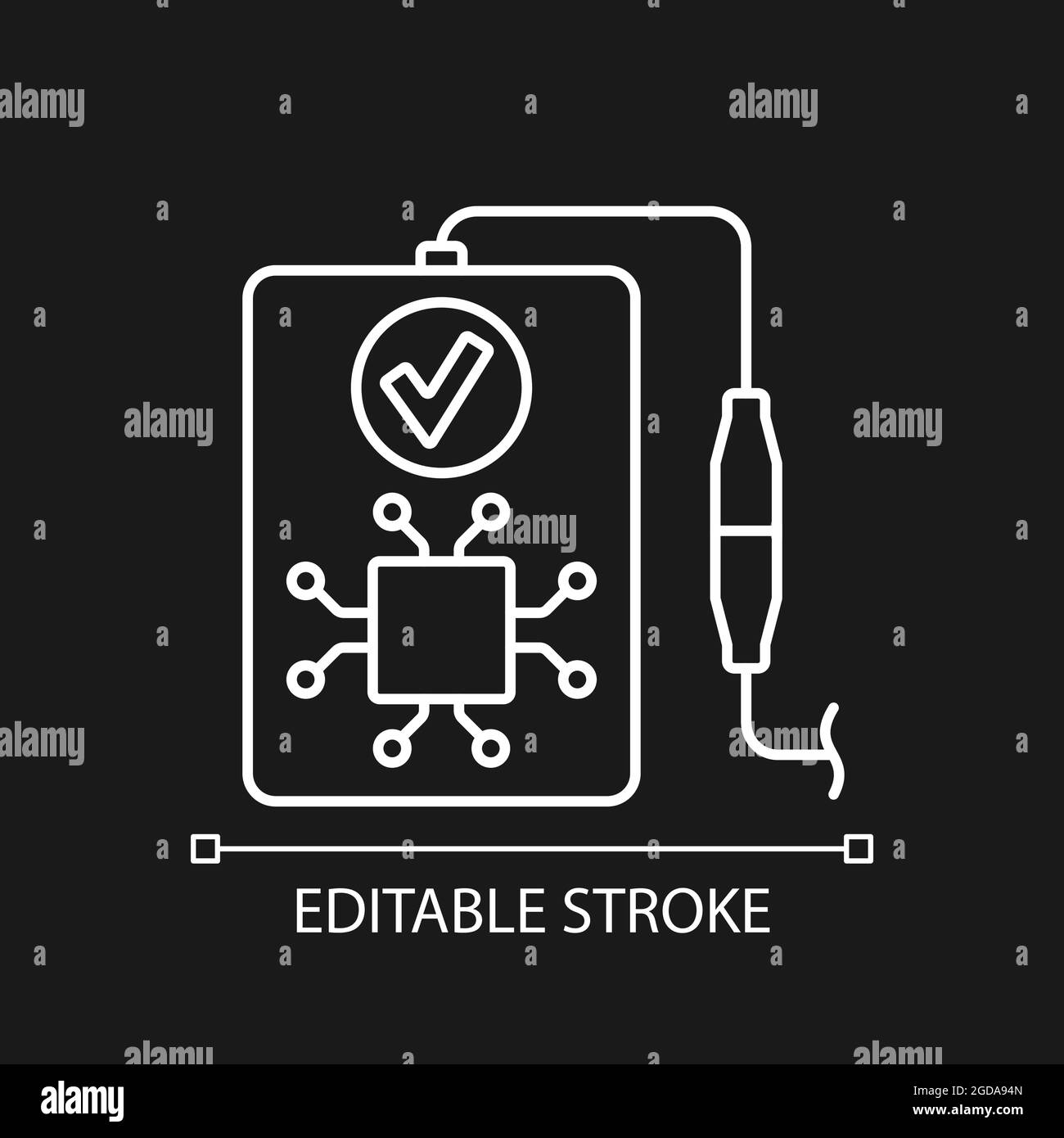 Intelligent recognition white linear manual label icon for dark theme ...