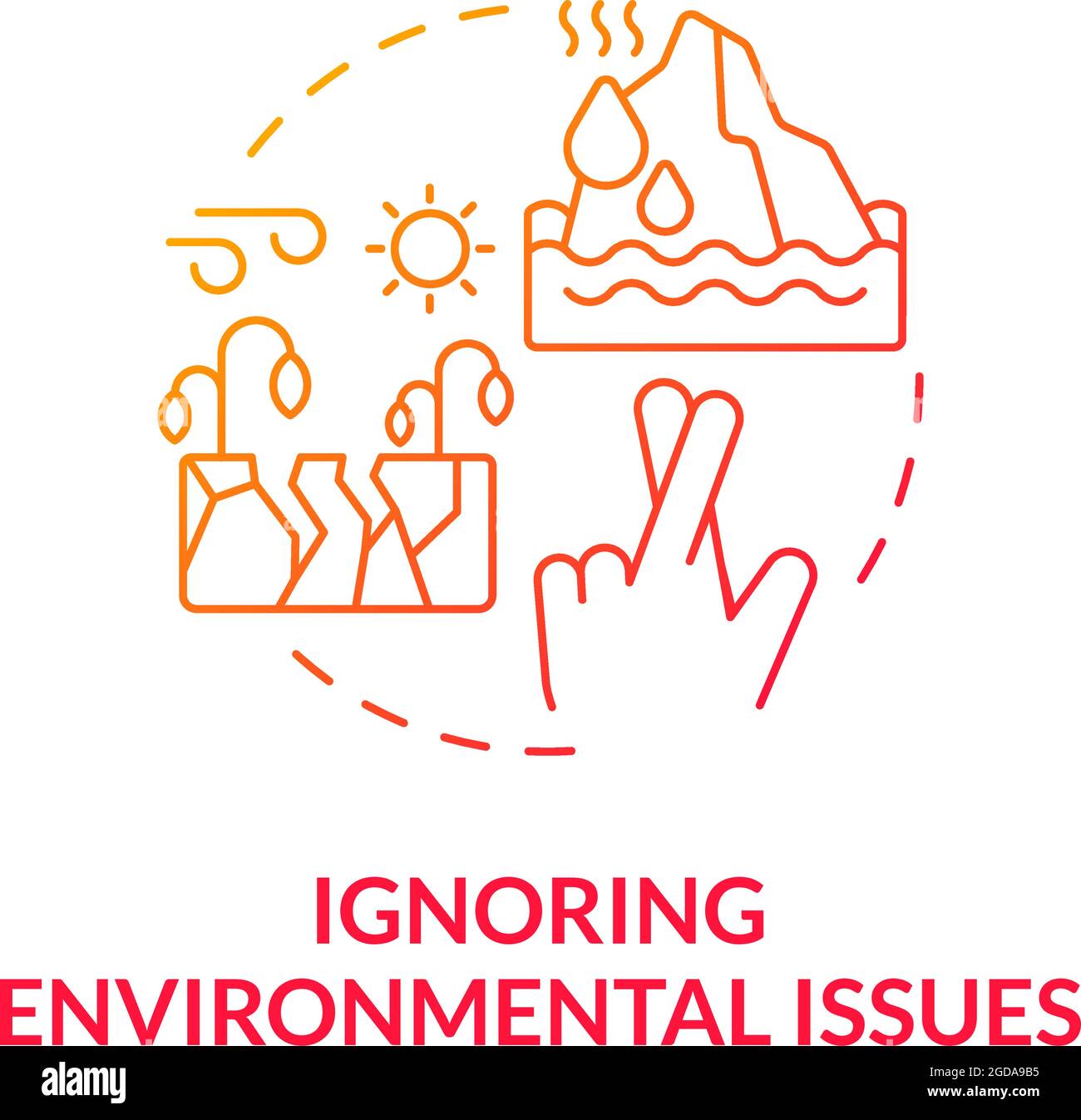 Ignoring environmental issues gradient concept icon Stock Vector Image ...