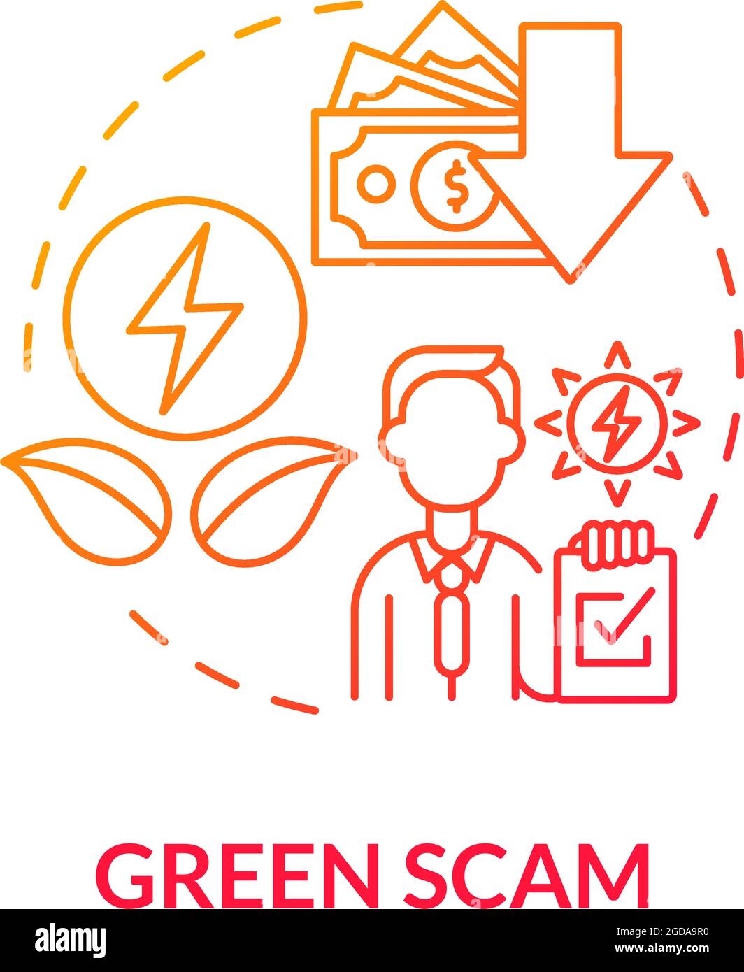 Green scam concept icon Stock Vector Image & Art - Alamy
