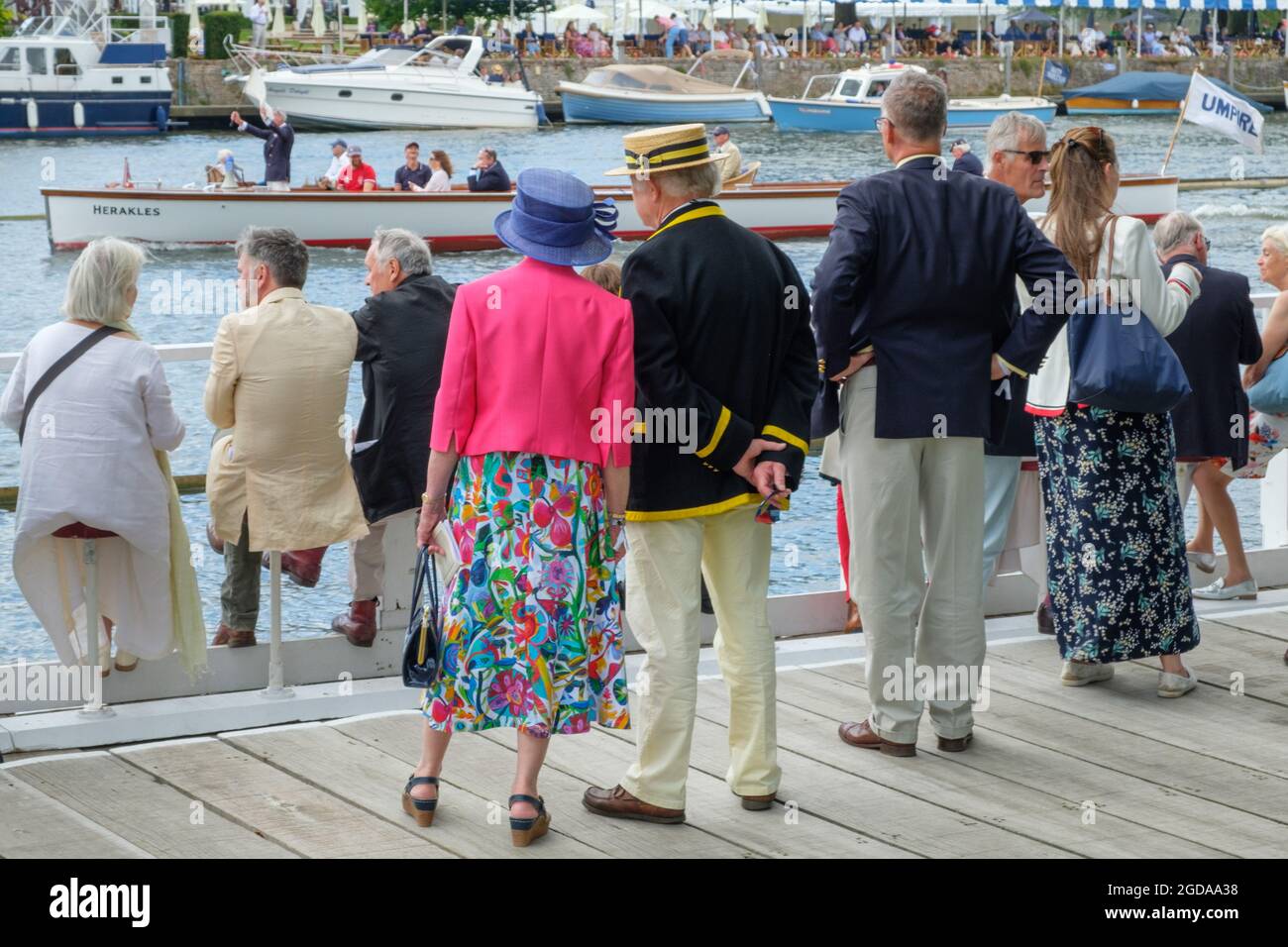 Spectators in the Stewards Enclosure at the 2021 Henley Royal Regatta ...