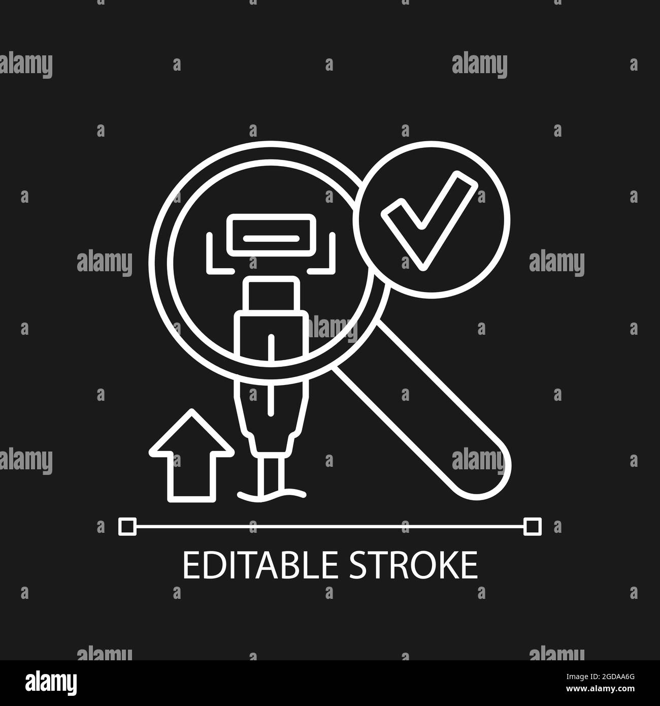 Connector and port match white linear manual label icon for dark theme Stock Vector Image & Art ...