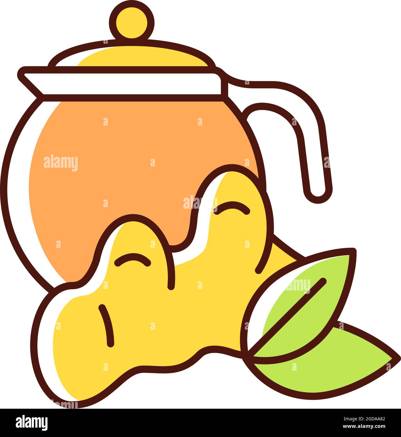 Ginger root color icon Cut Out Stock Images & Pictures - Alamy