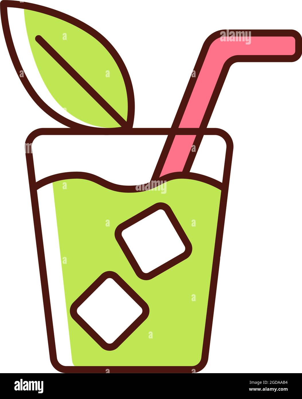 Sweet iced tea straw Stock Vector Images - Alamy