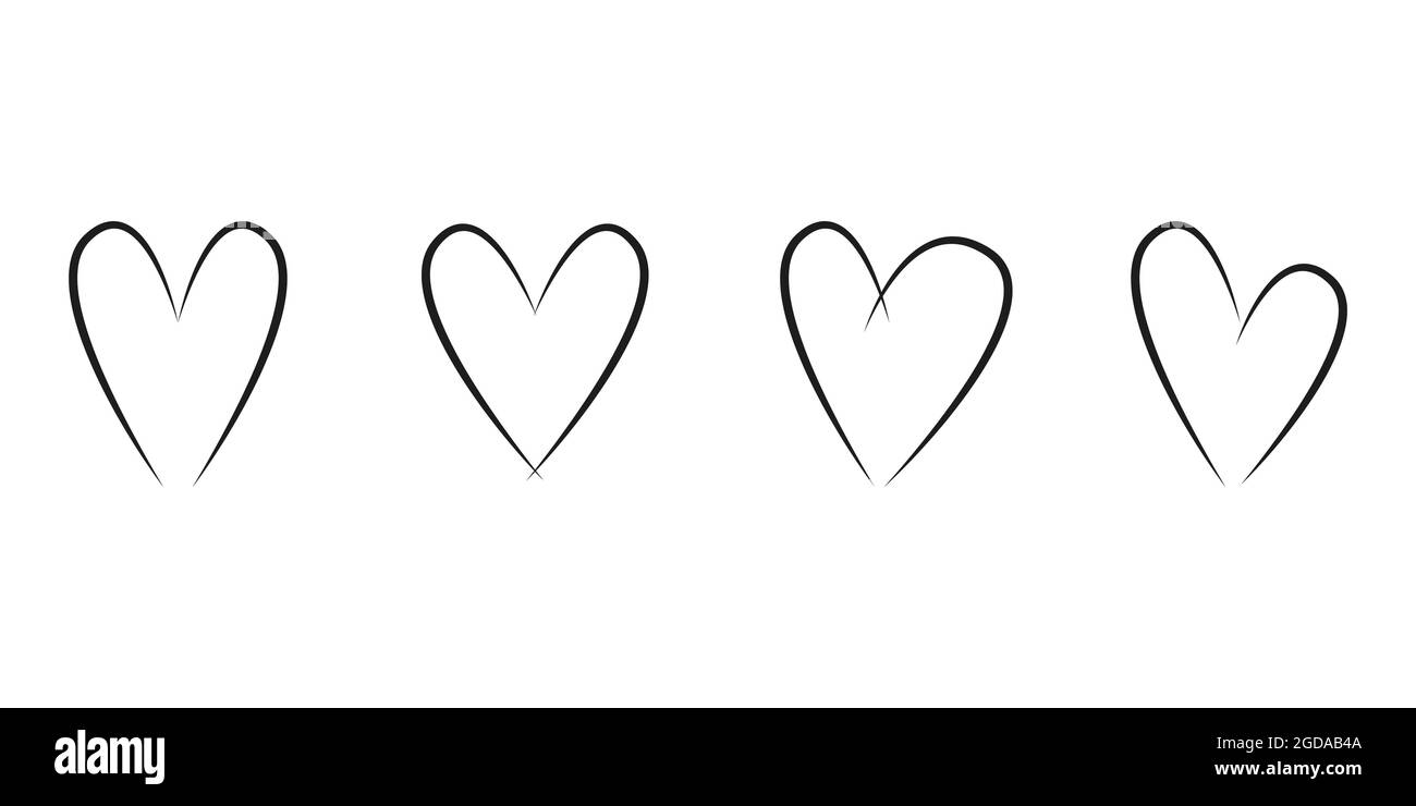 Calligraphic love heart sign. Vector Romantic illustration symbol join ...