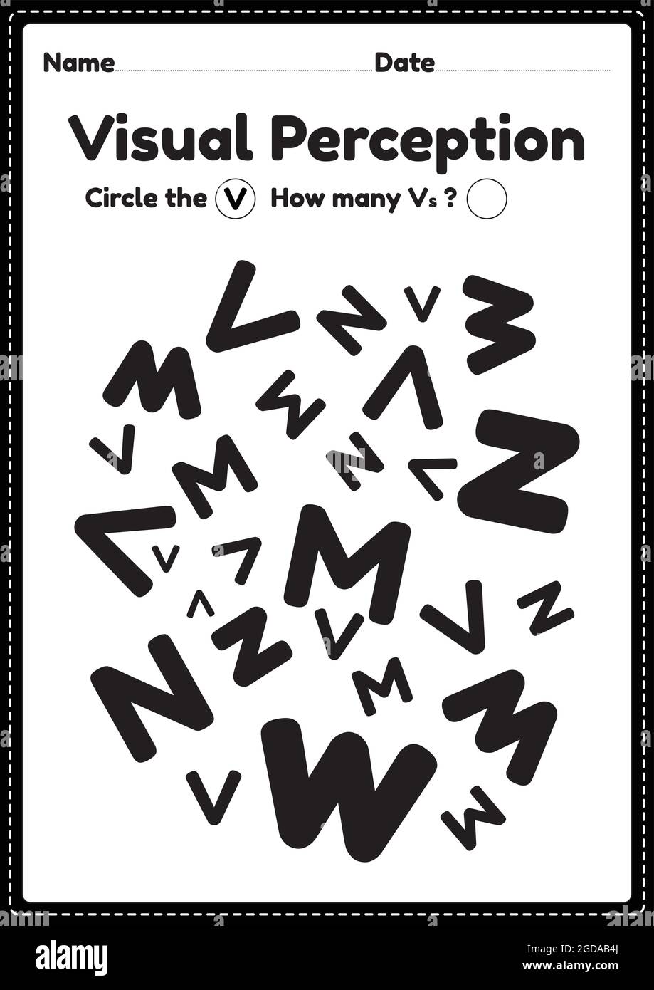 Visual perceptual skills activity of alphabet letters worksheet for ...