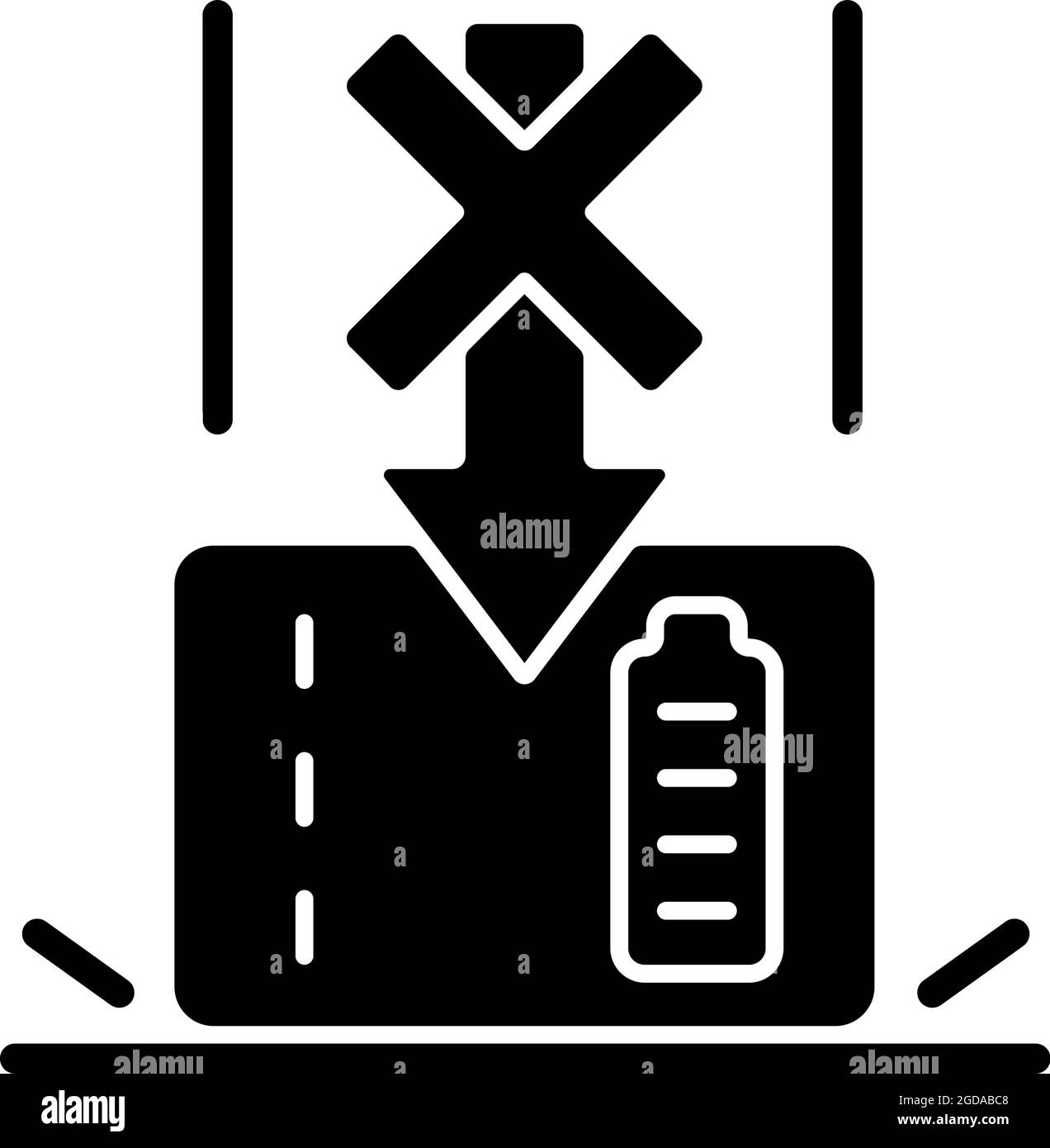 Dont drop powerbank black glyph manual label icon Stock Vector Image ...