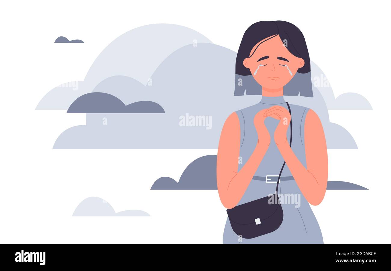 Sad Anime Girl Crying Alone