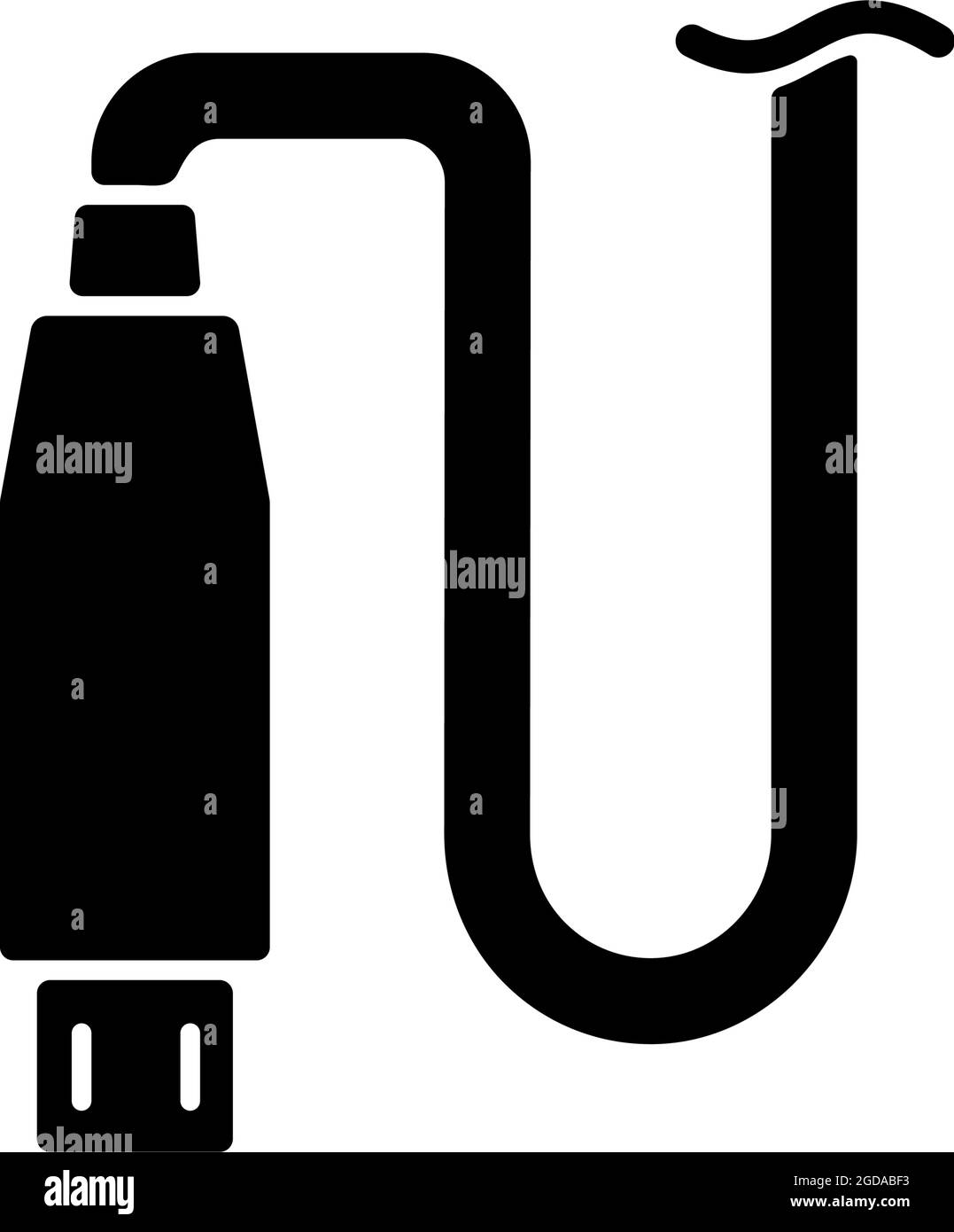 Micro USB output black glyph manual label icon Stock Vector Image & Art - Alamy