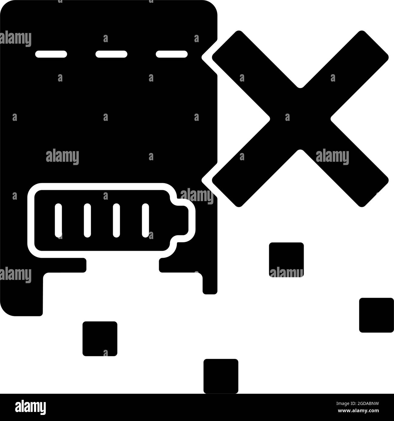 Dont shred powerbank black glyph manual label icon Stock Vector Image ...