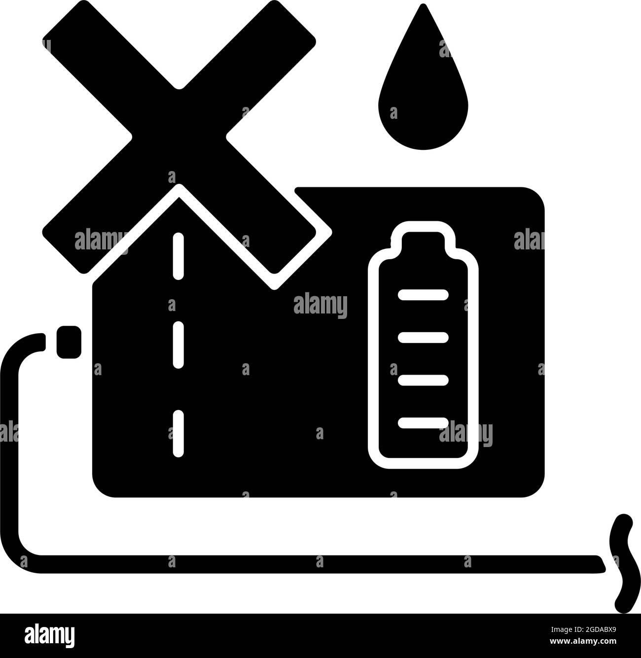 Avoid rain and wet locations black glyph manual label icon Stock Vector ...