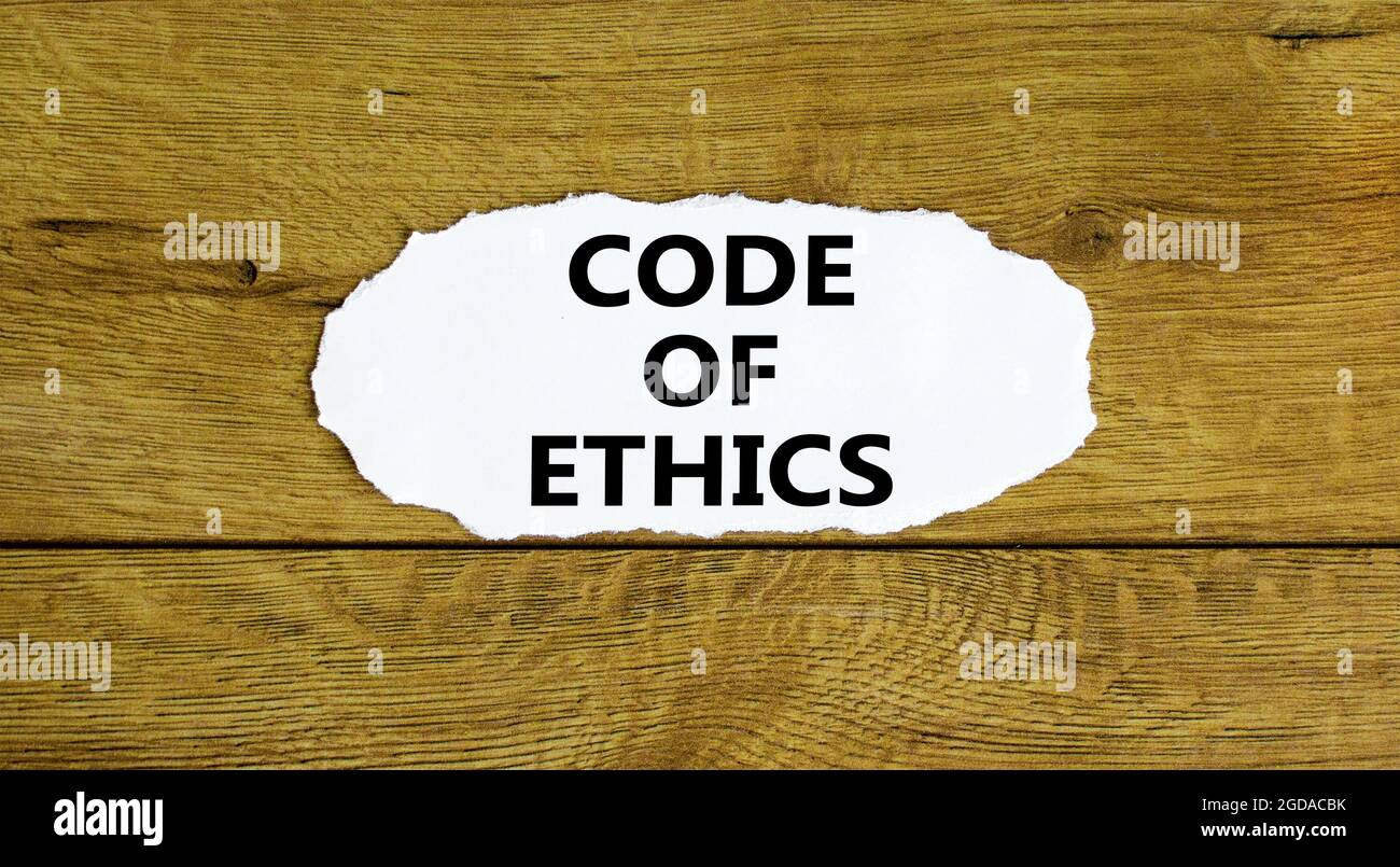 Code of ethics symbol. Words 'Code of ethics' on white paper. Beautiful ...