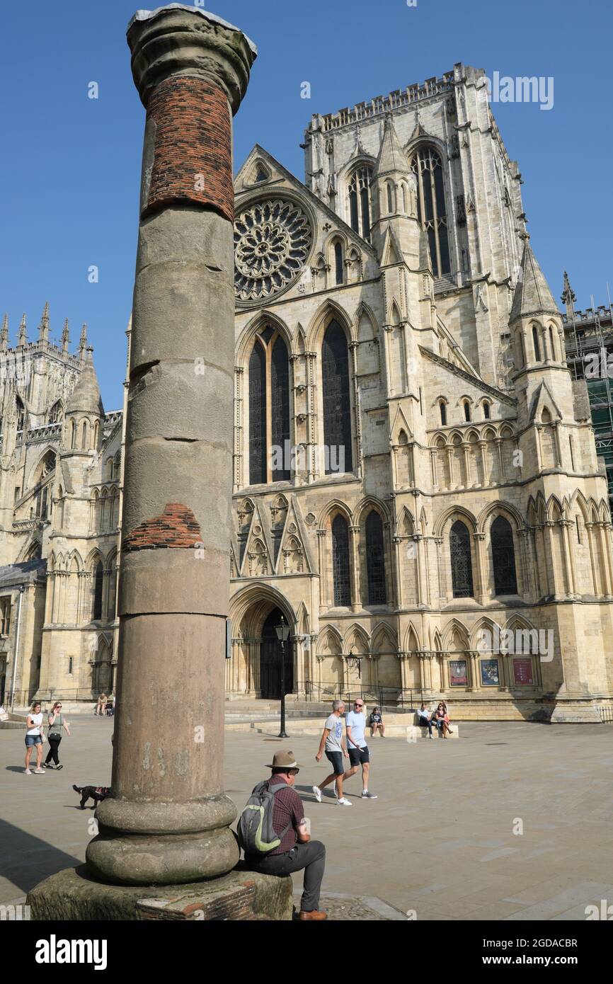 Roman Column opposite the South Transept of York Minster In Minster ...