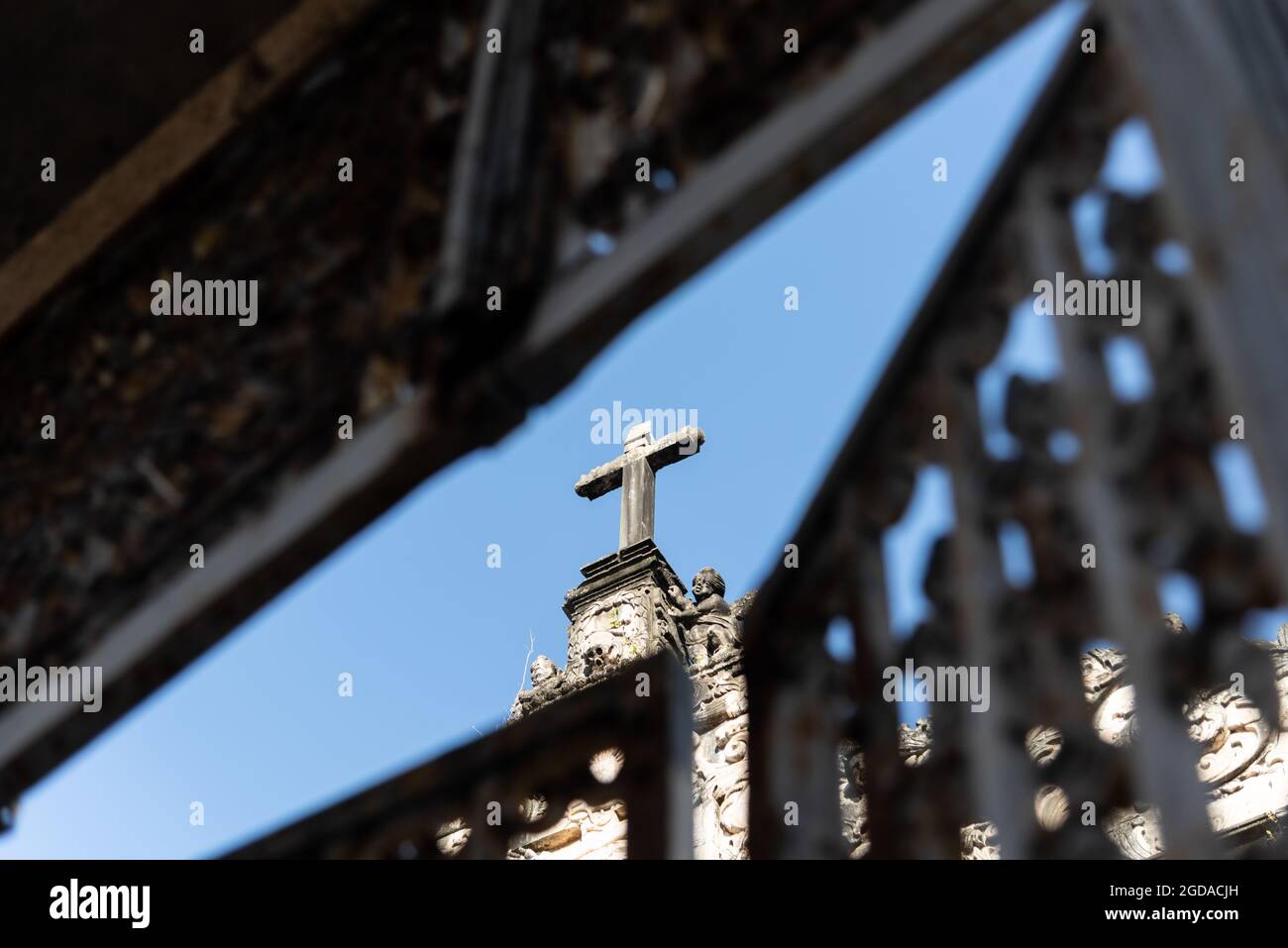 Salvador, Bahia, Brazil - July 18, 2021: Top of a church showing the ...