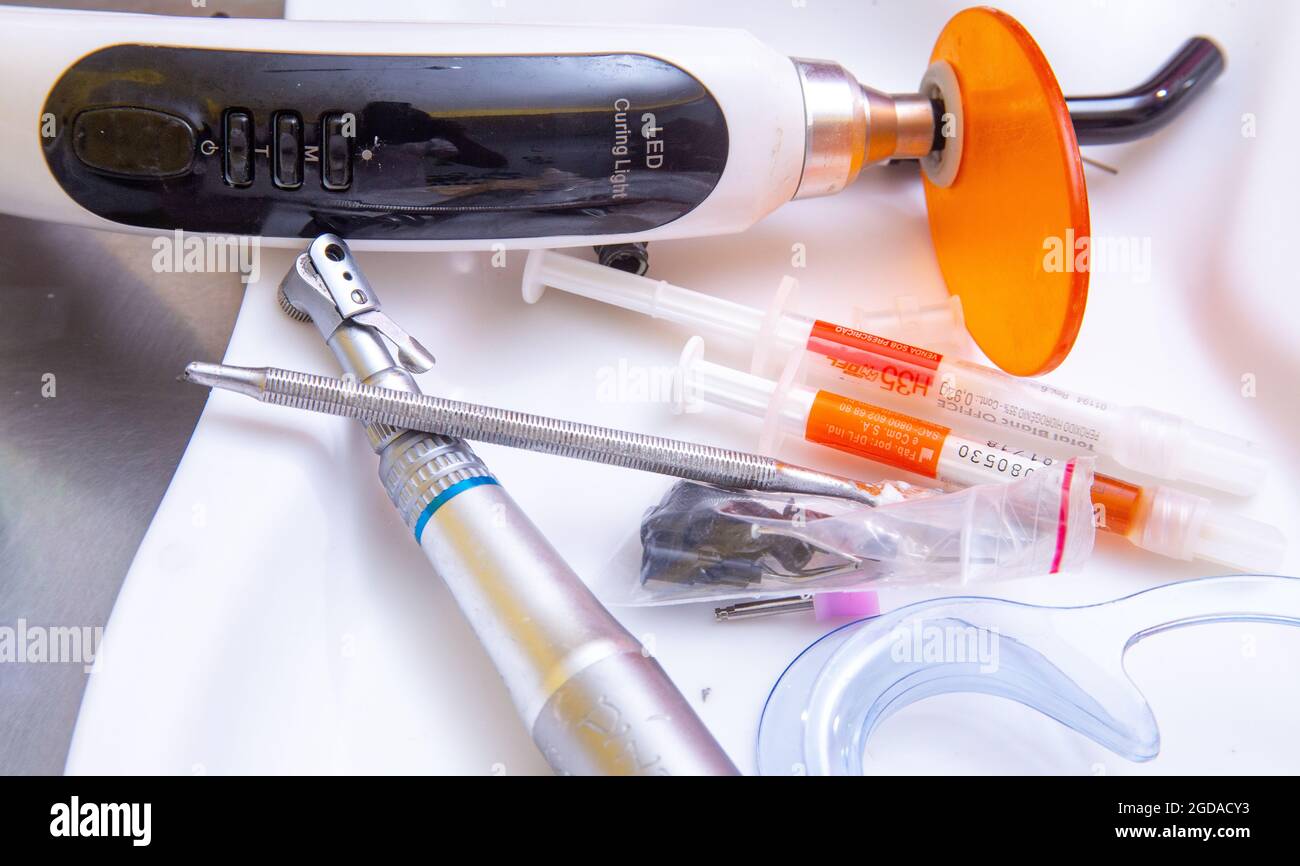 Closeup shot of dental objects Stock Photo - Alamy