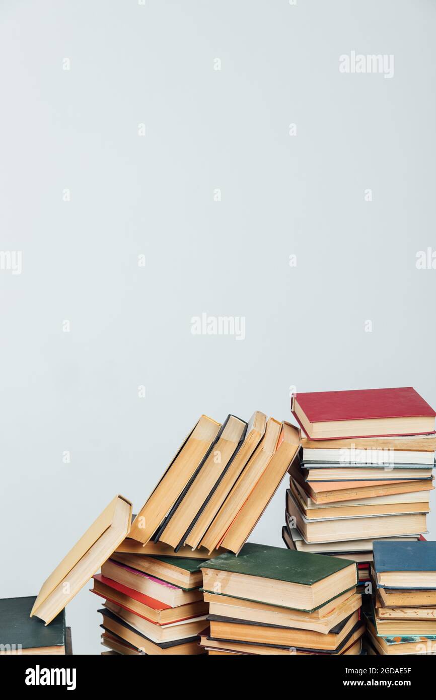 Stacks of books for teaching knowledge of the college university ...