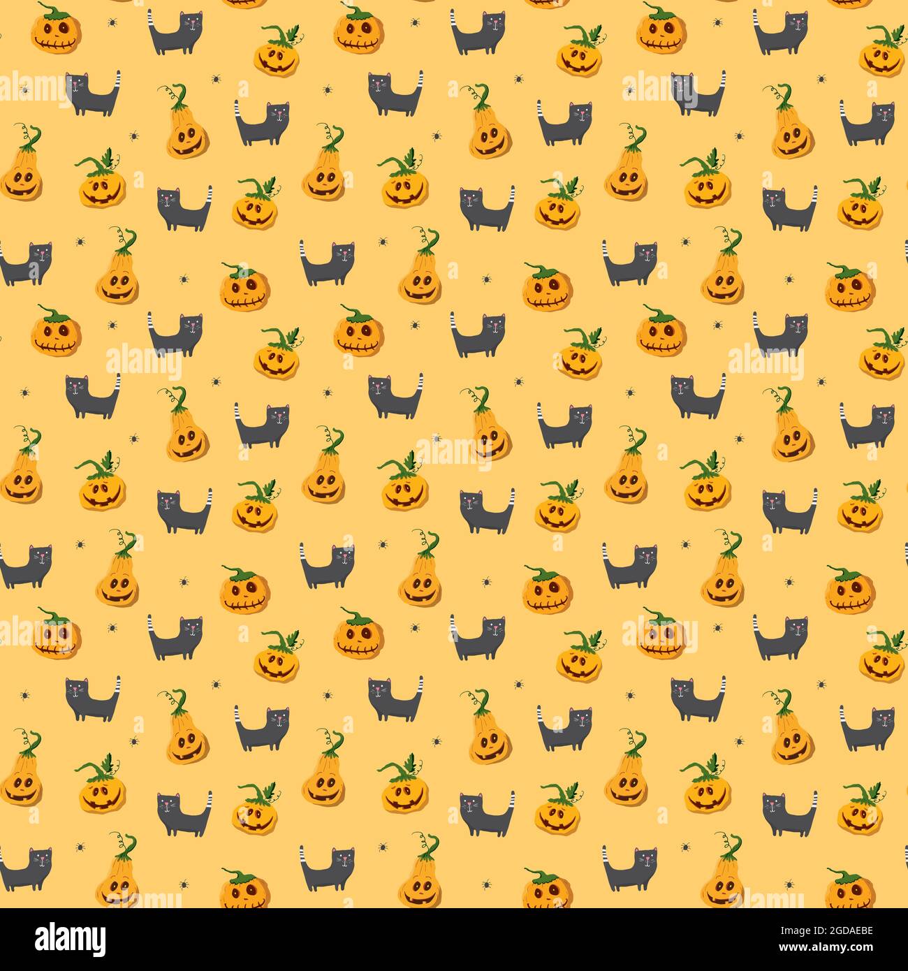 Halloween seamless pattern design. Cute cartoon elements, holiday ...