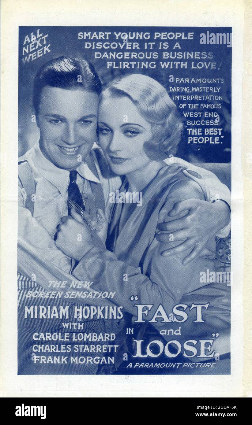 HENRY WADSWORTH and CAROLE LOMBARD in FAST AND LOOSE 1930 director FRED ...