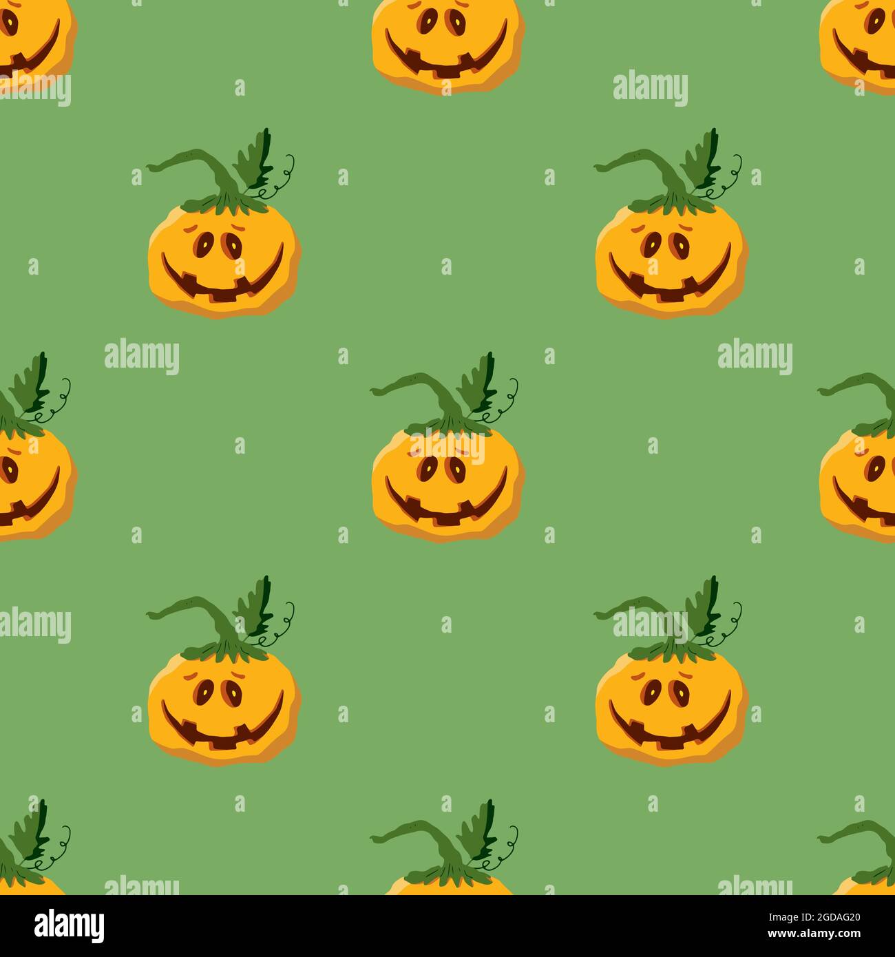 Halloween pumpkin seamless pattern. Cute cartoon pumpkins, holiday ...