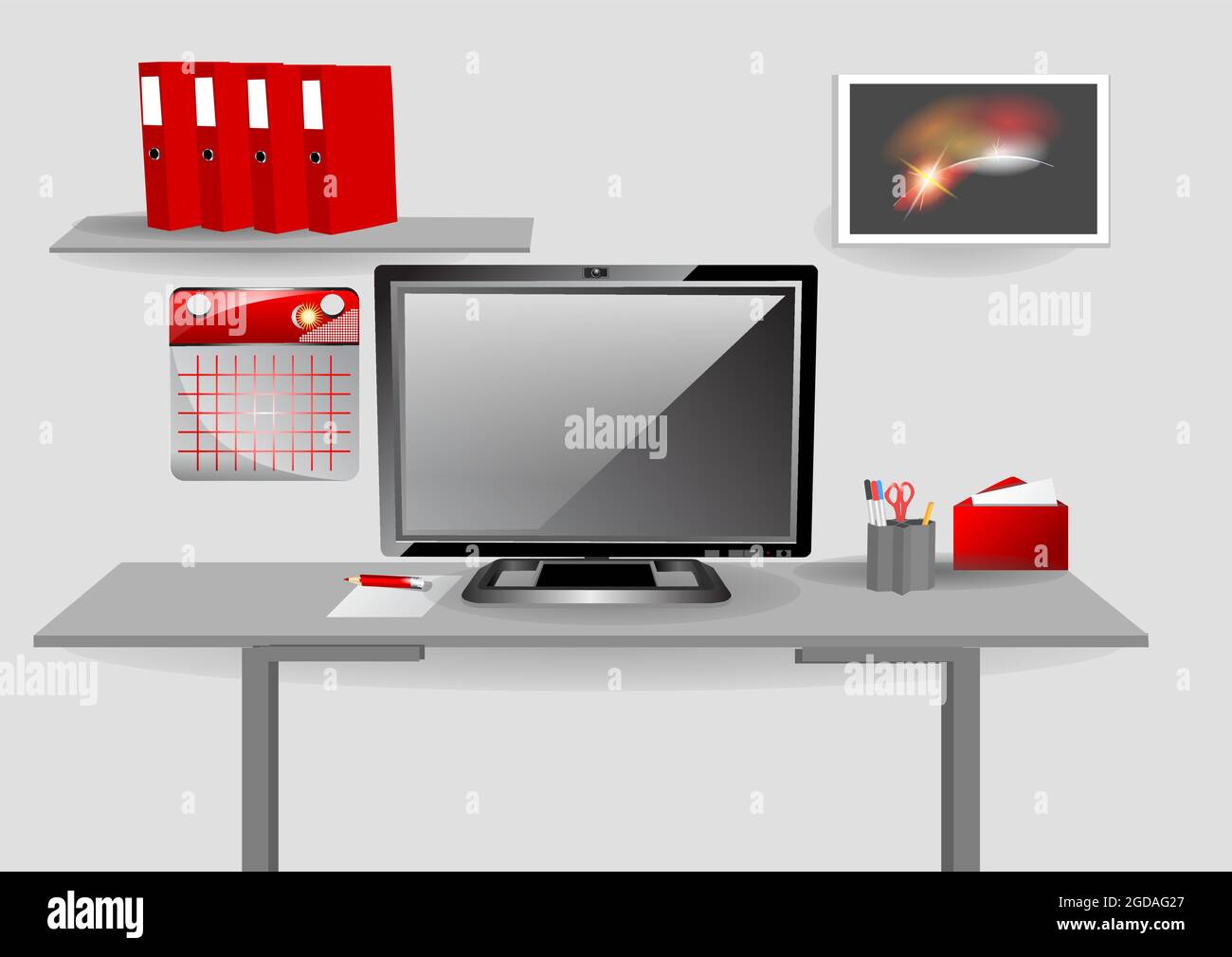remote work background. home office background Stock Vector Image & Art ...