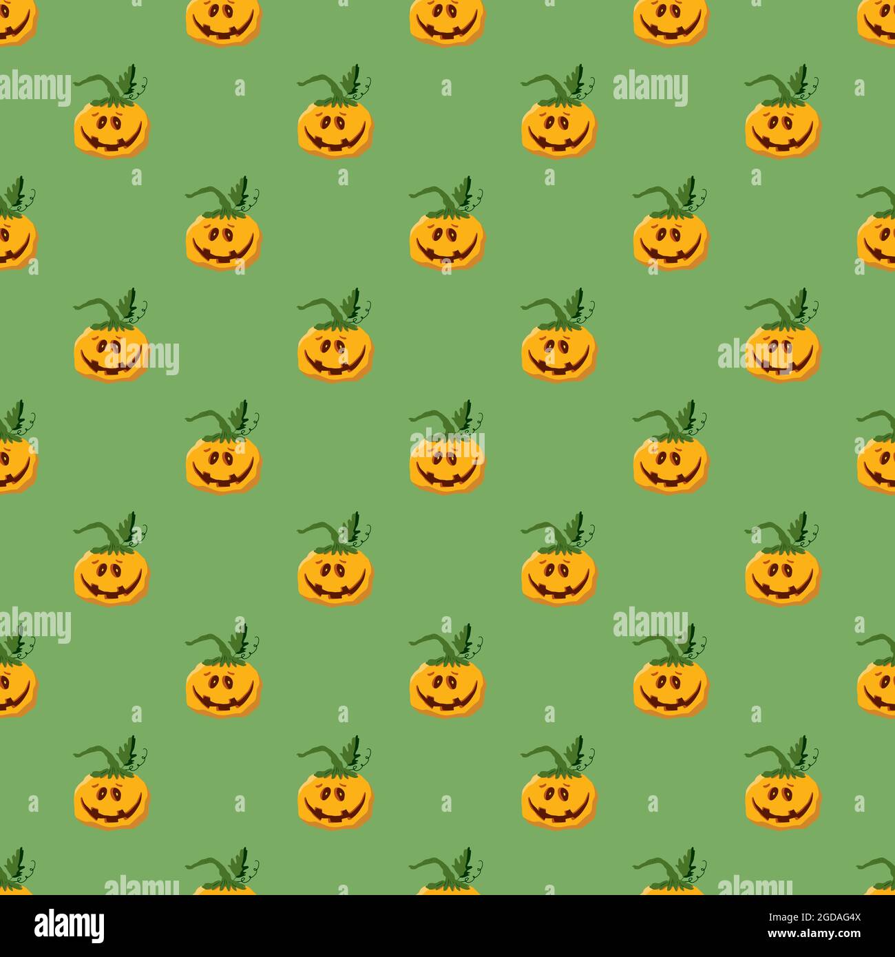 Halloween pumpkin seamless pattern. Cute cartoon pumpkins, holiday background design, vector ...