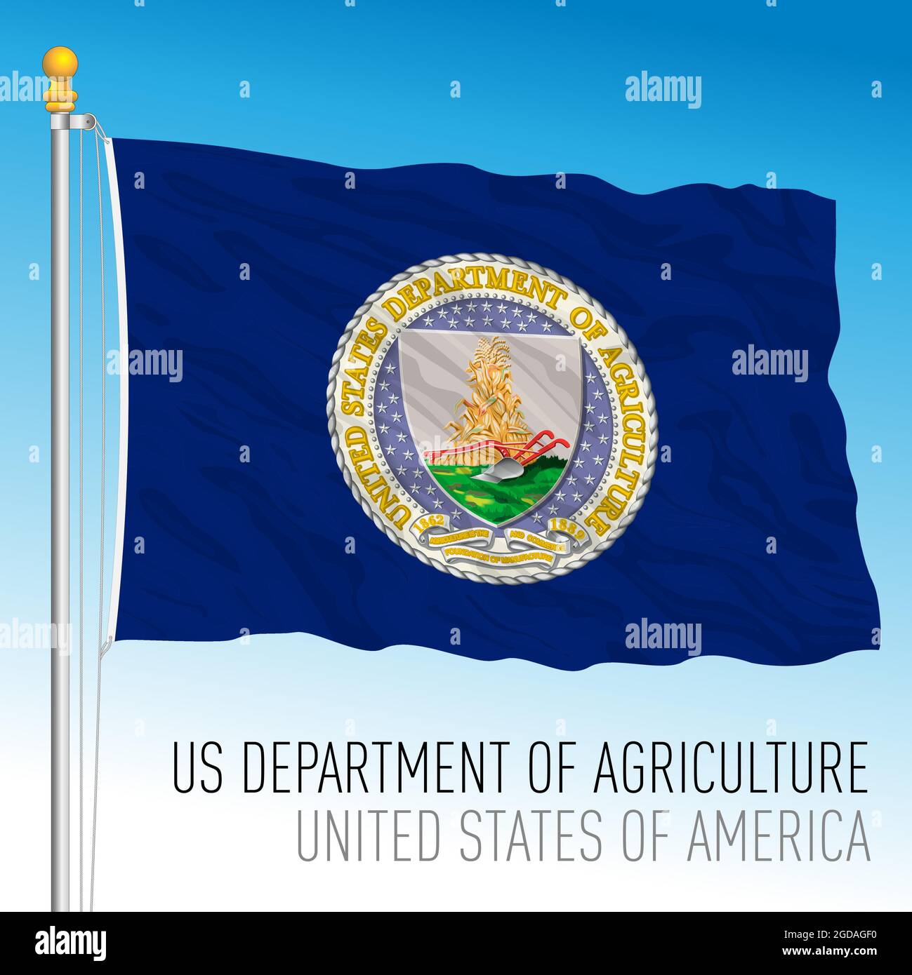 US Department of Agriculture official flag, United Staetes of America ...