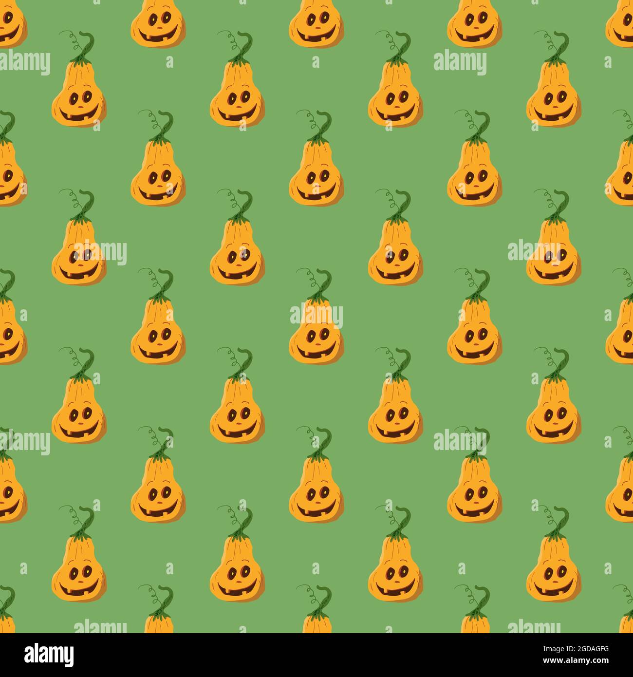 Halloween pumpkin seamless pattern. Cute cartoon pumpkins, holiday ...