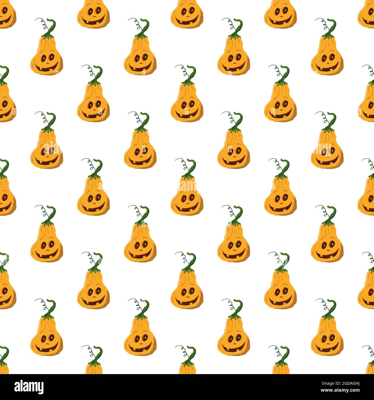 Halloween pumpkin seamless pattern. Cute cartoon pumpkins, holiday background design, vector ...