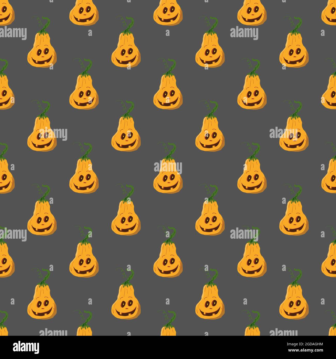 Halloween pumpkin seamless pattern. Cute cartoon pumpkins, holiday ...