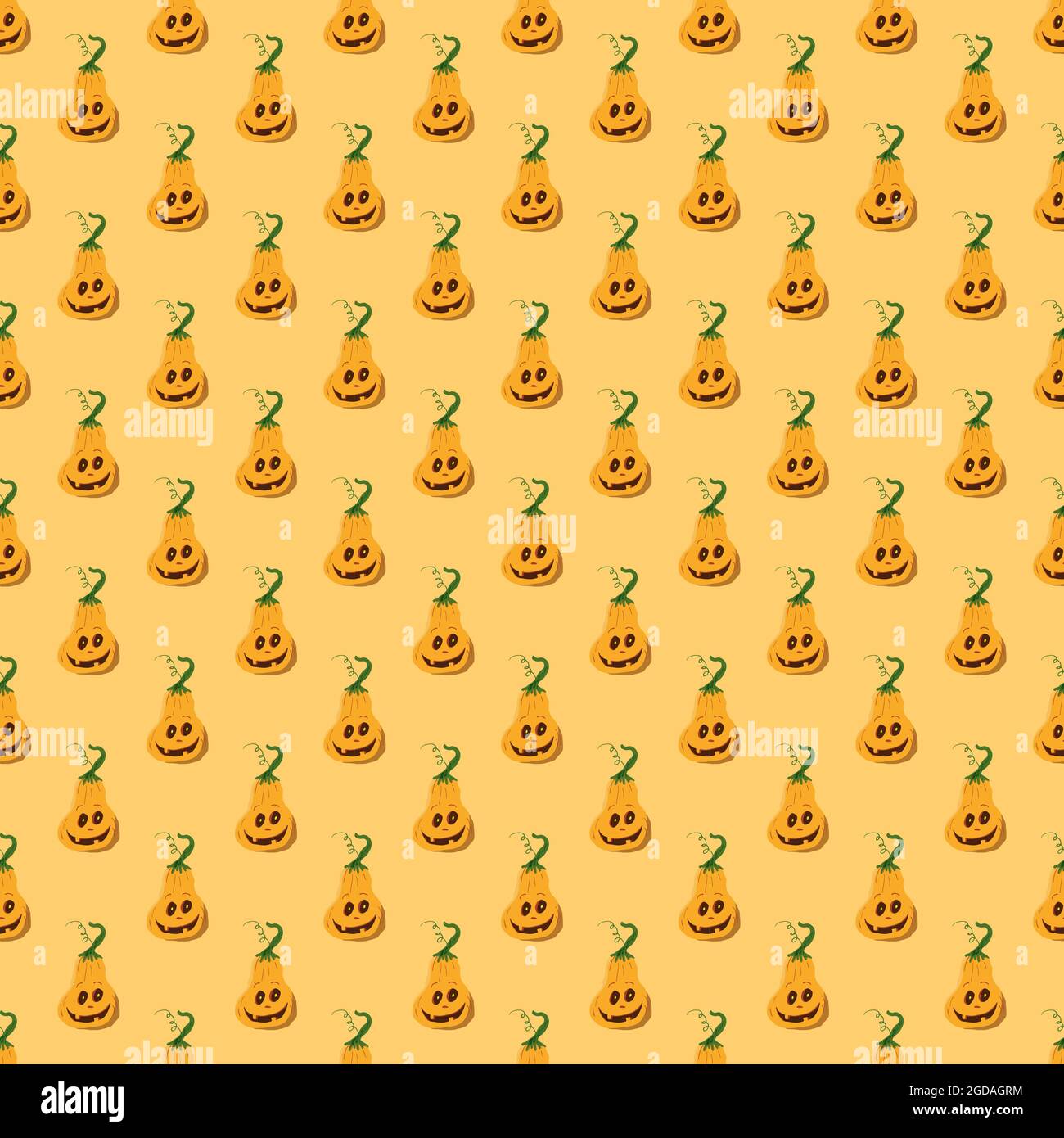 Halloween pumpkin seamless pattern. Cute cartoon pumpkins, holiday ...