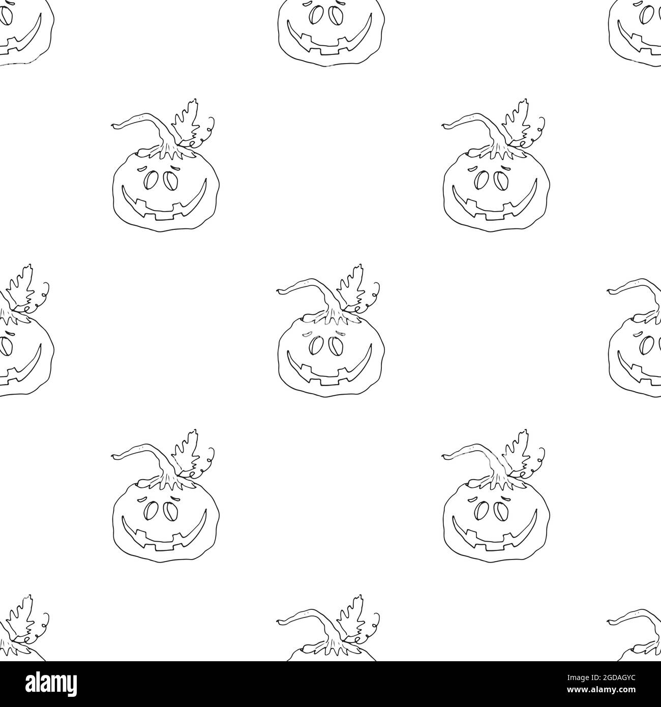 Halloween pumpkin seamless pattern. Cute cartoon pumpkins, holiday ...