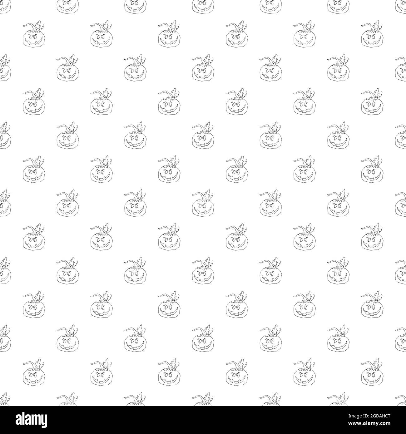 Halloween pumpkin seamless pattern. Cute cartoon pumpkins, holiday ...