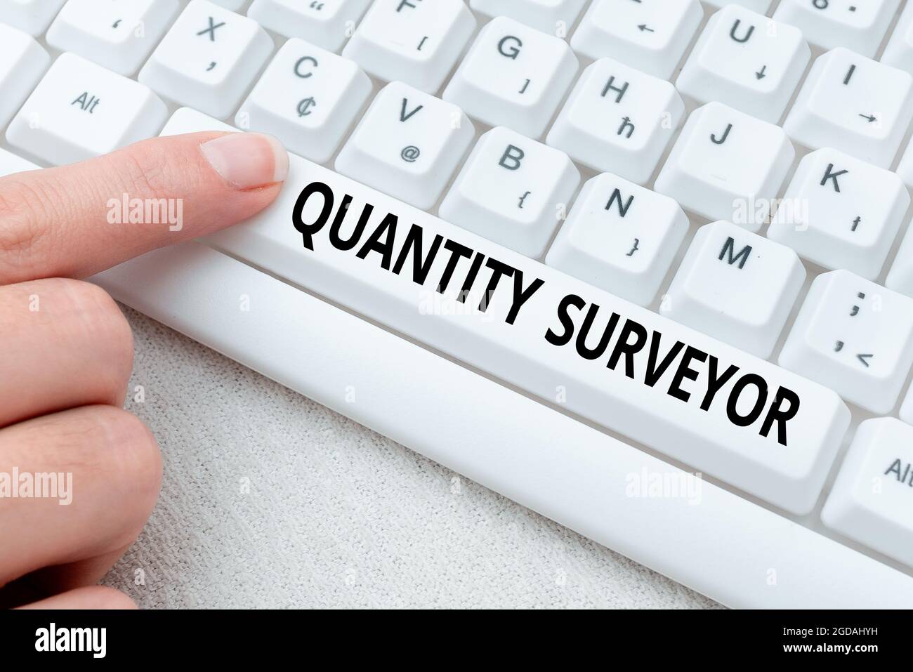 Sign displaying Quantity Surveyor. Business concept calculate the cost ...