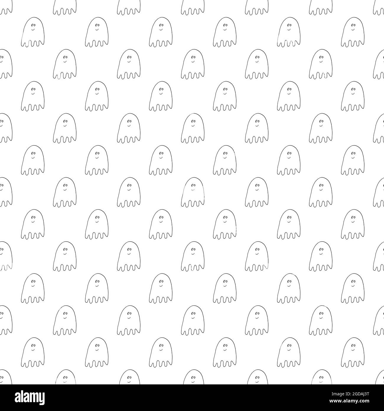 Cute ghost seamless pattern design. Halloween holiday, cartoon ...