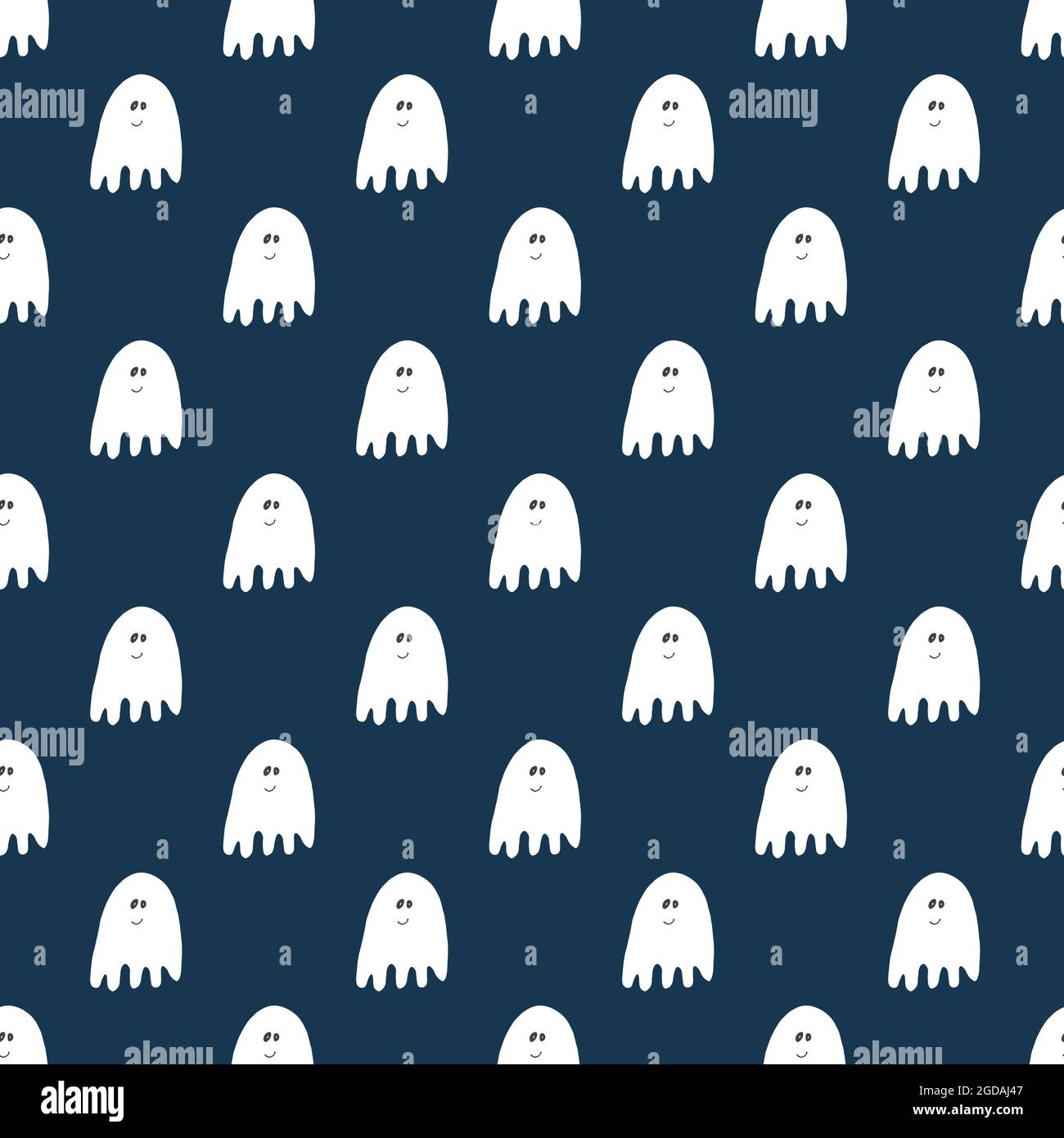 Cute ghost seamless pattern design. Halloween holiday, cartoon background, vector illustration ...