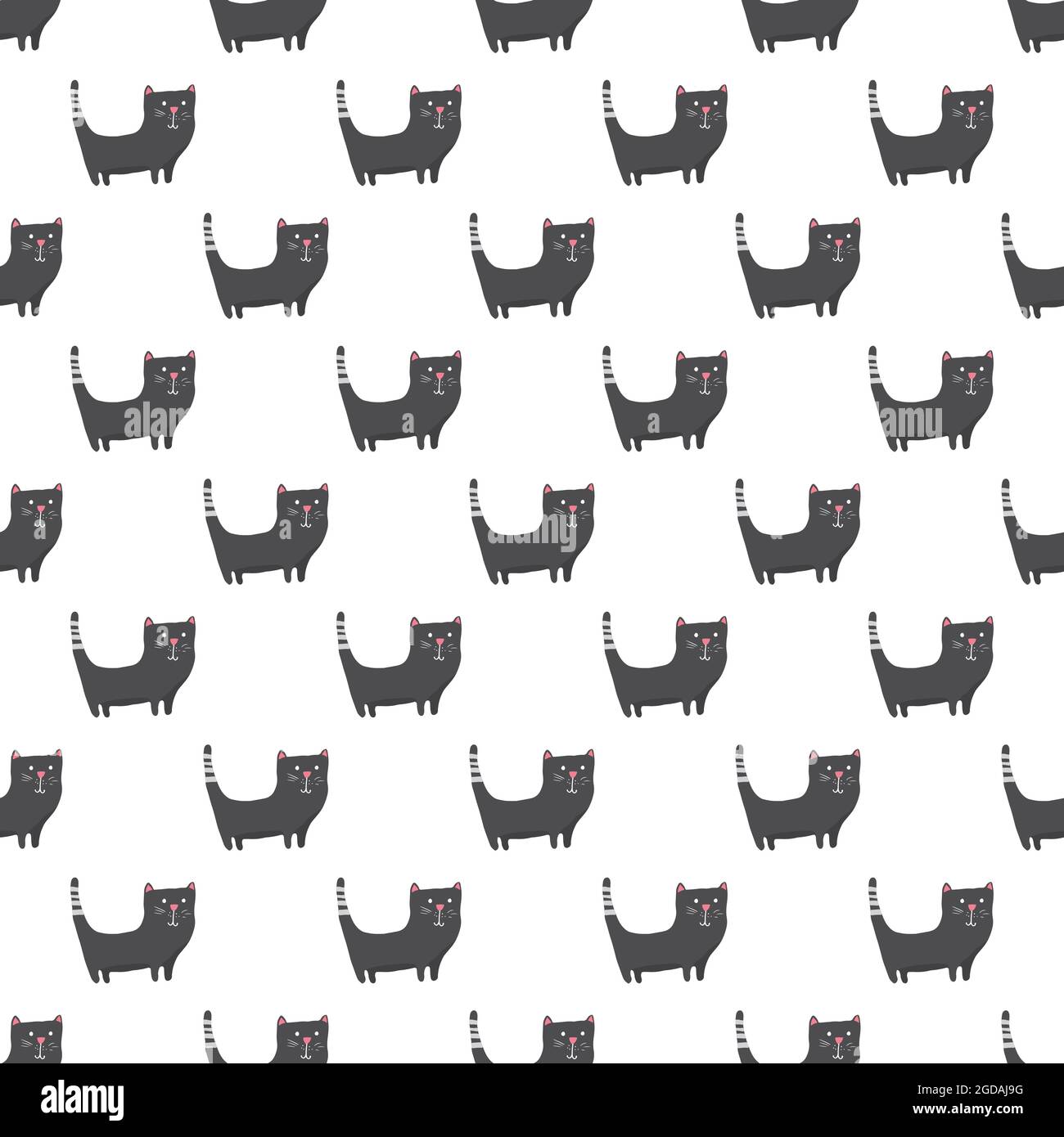 Cute cat seamless pattern. Cartoon cats background design, vector ...