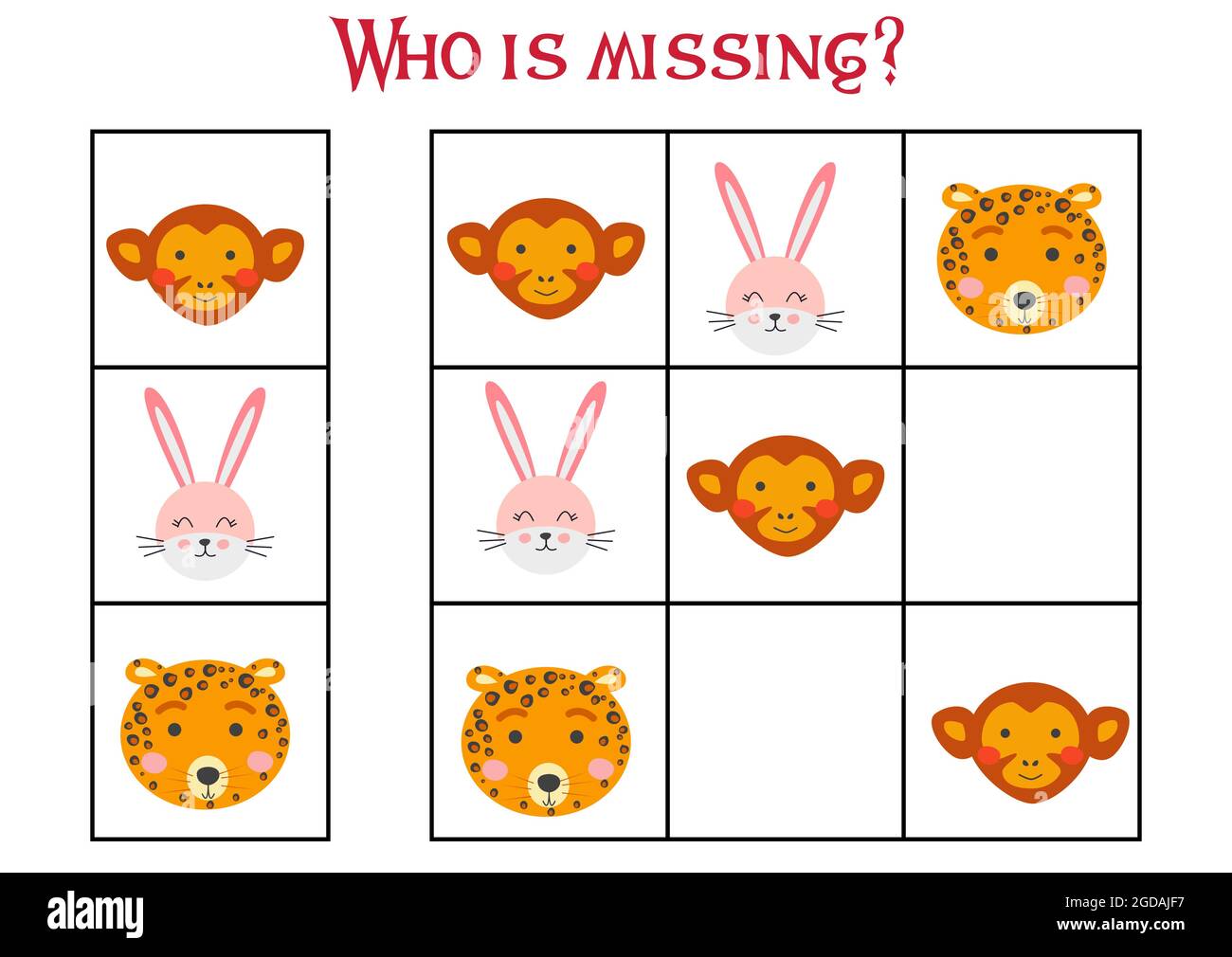 Sudoku game for children with pictures. Kids activity sheet. cute ...