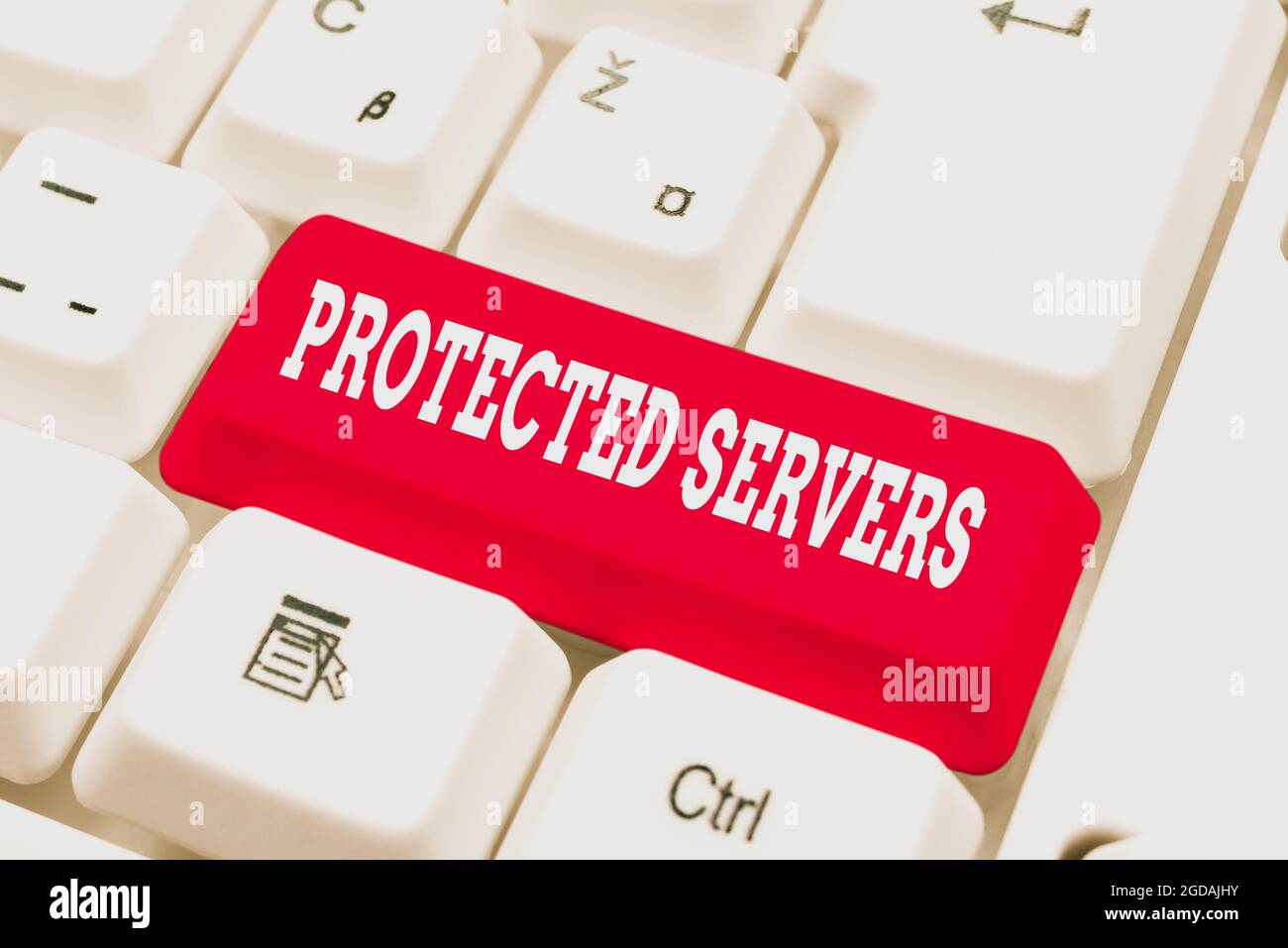 Conceptual display Protected Servers. Business concept technology for ...