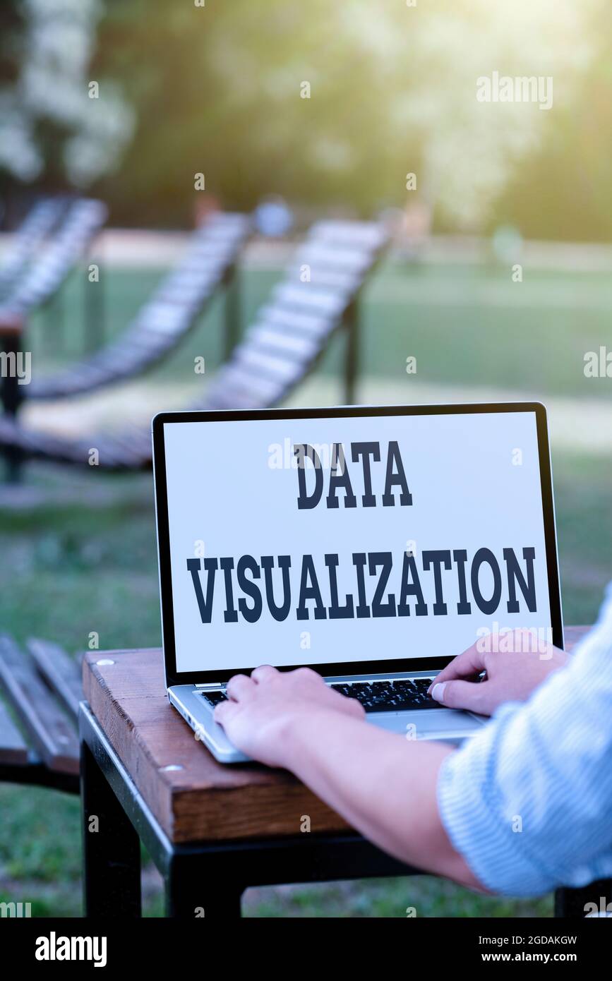 Text caption presenting Data Visualization. Conceptual photo ...