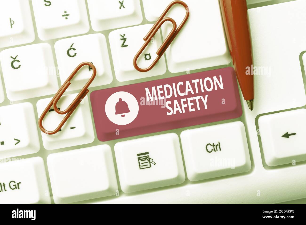 Sign displaying Medication Safety. Word Written on freedom from ...