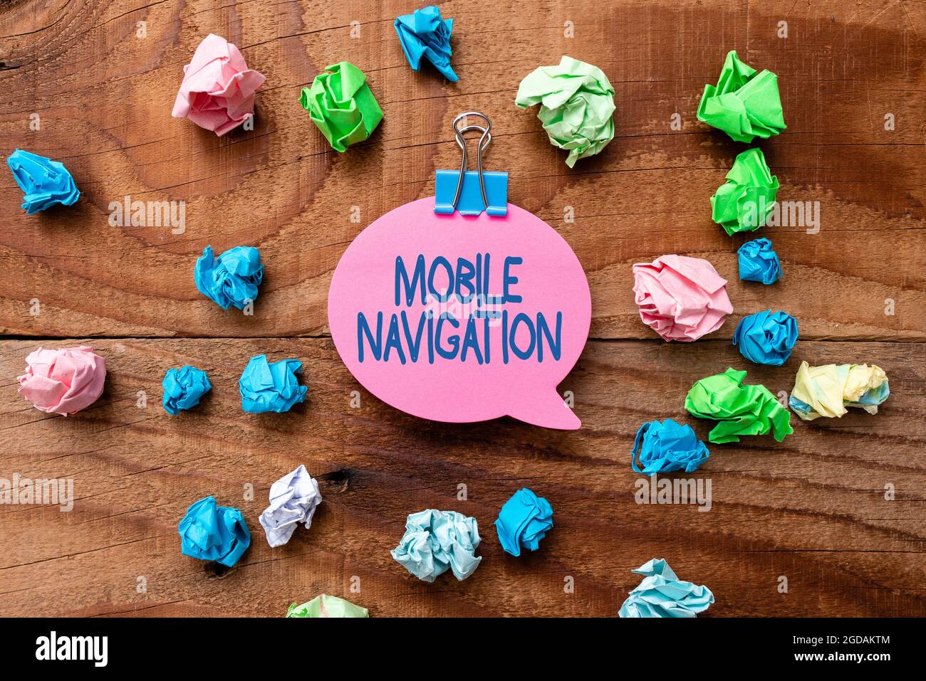 Text caption presenting Mobile Navigation. Conceptual photo graphical ...