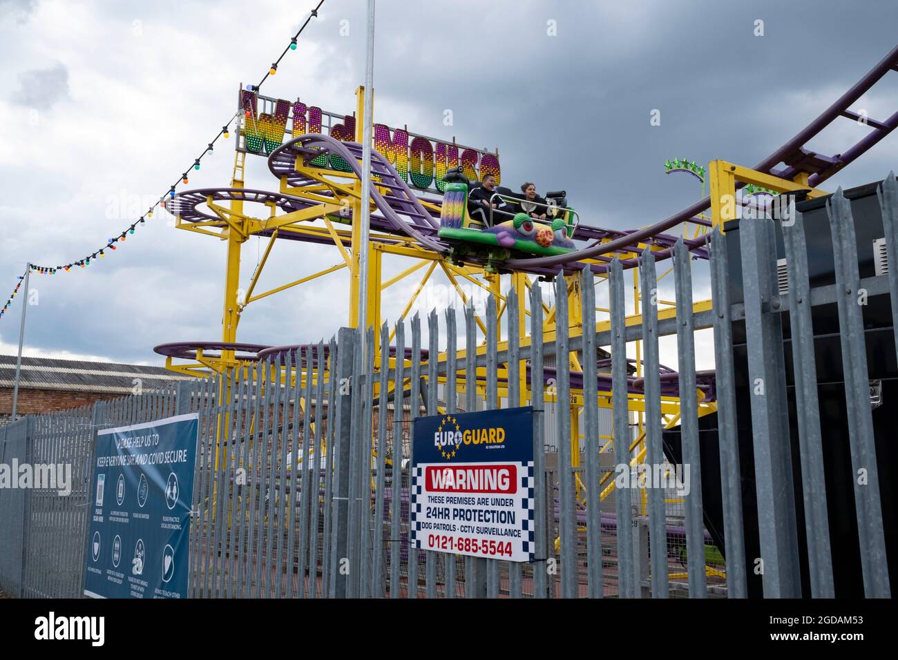 Riders on the Wild Mouse rollercoaster ride at Digbeth fun fair on 3rd ...